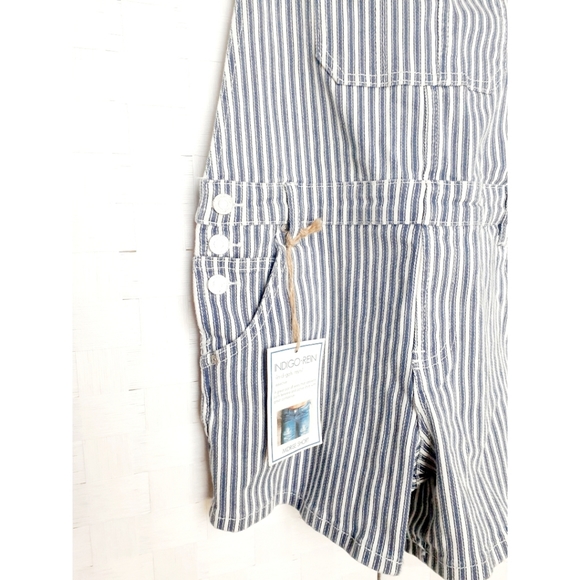 Indigo Rein | Shorts | Indigo Rein Stripe Shortalls In Medium Bluewhite ...